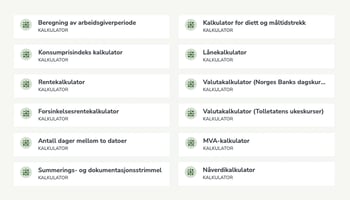 Kalkulatorer | Sticos Oppslag